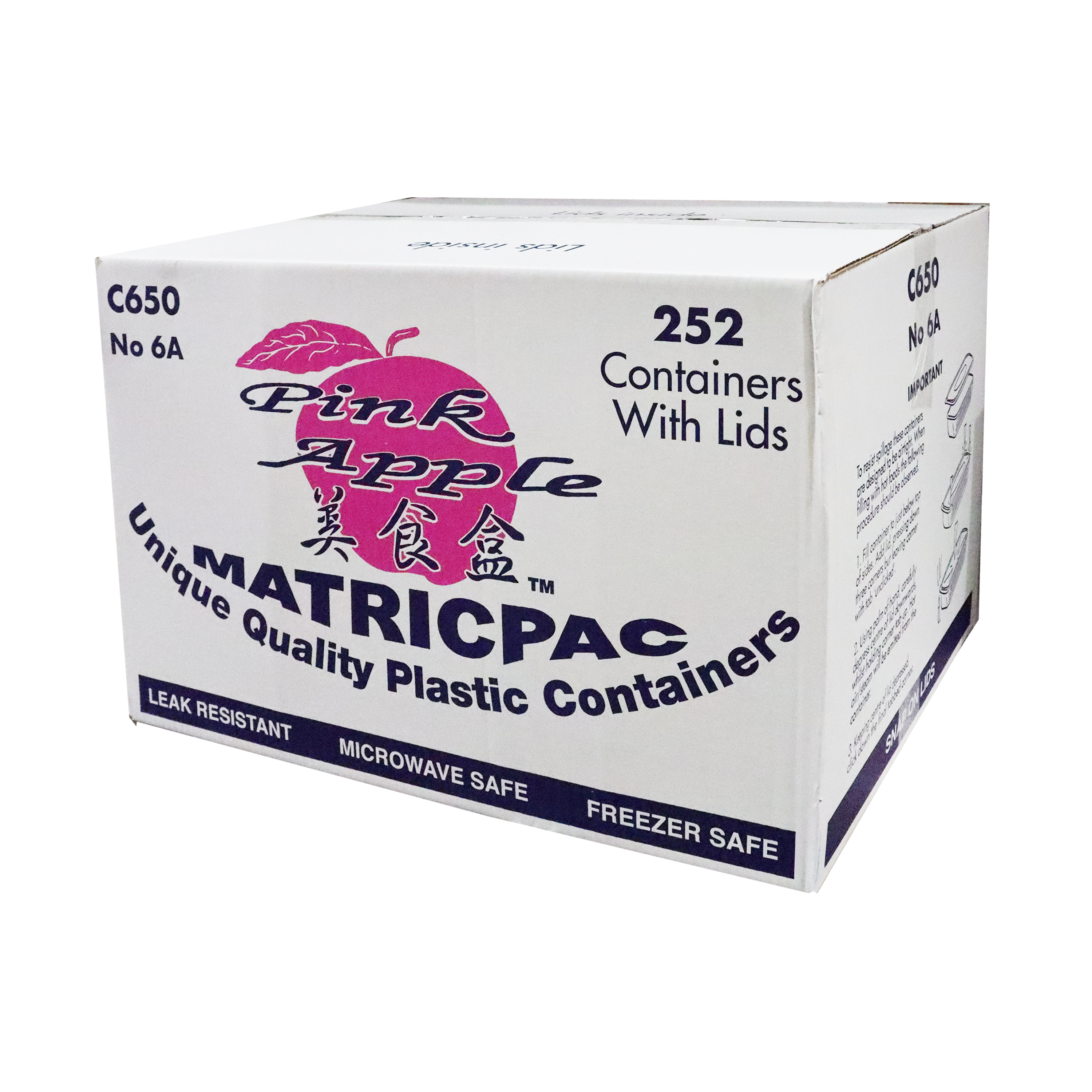 PINK APPLE C650 CONTAINER 塑料外卖盒 – Kwan Yick